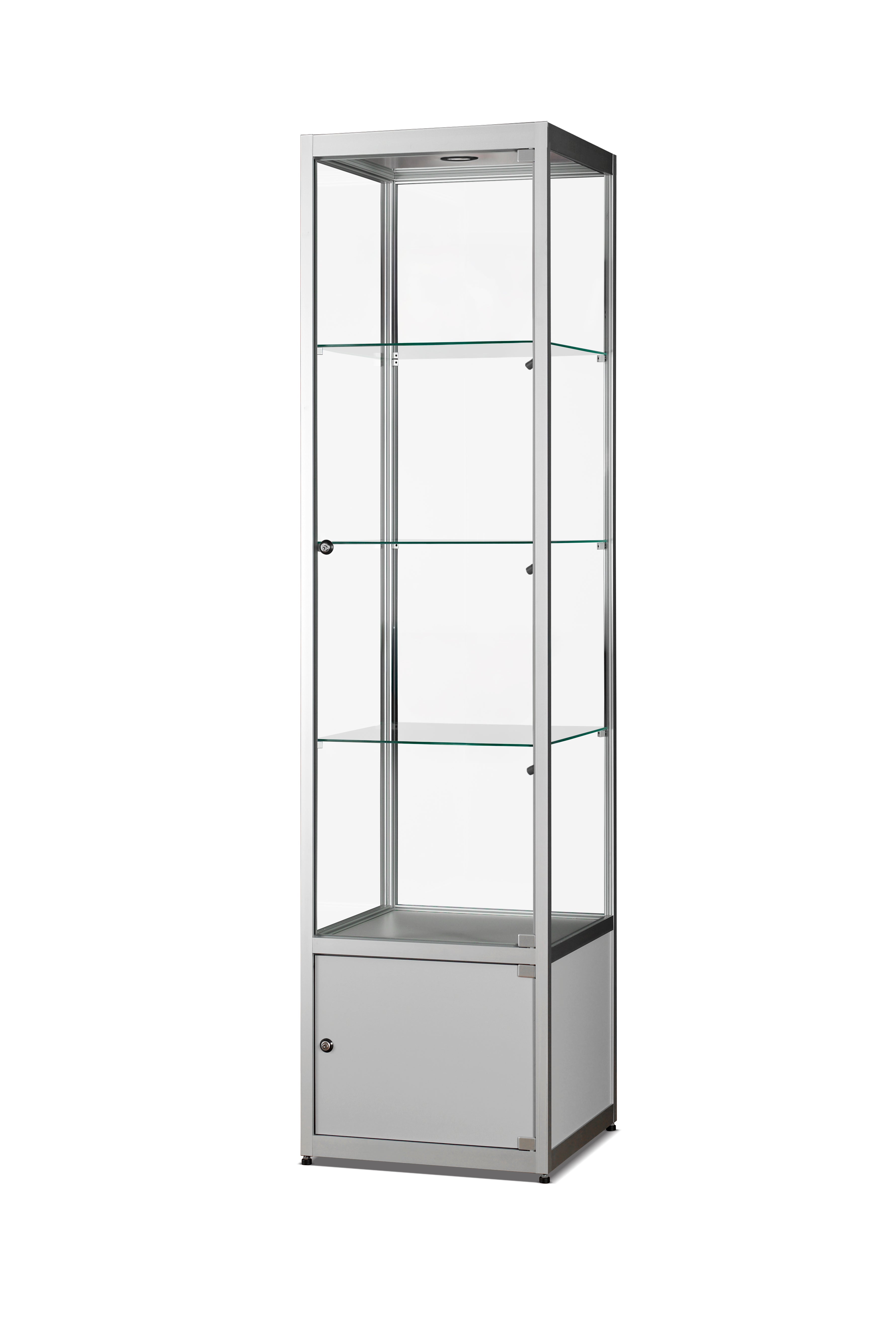 Column display case with storage and lighting - SV50R – Sarazino Vitrines
